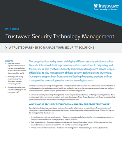 Security Technology Management - Data Sheet | Trustwave