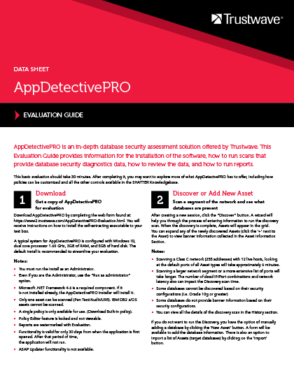 Guide: AppDetectivePRO Evaluation Guide | Trustwave