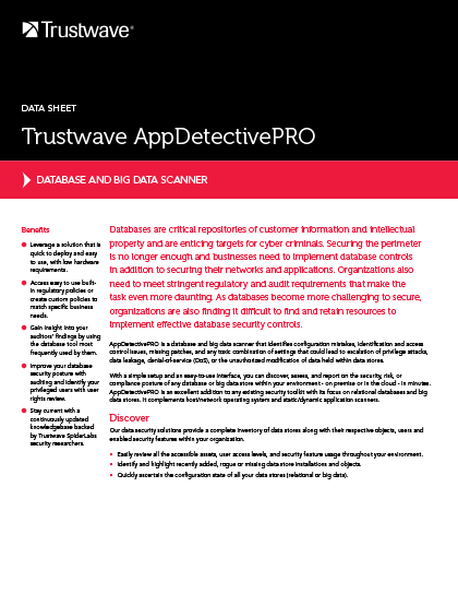 AppDetectivePRO - Data Scanner - Data Sheet | Trustwave