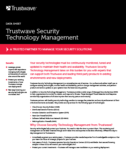 Security Technology Management - Data Sheet | Trustwave